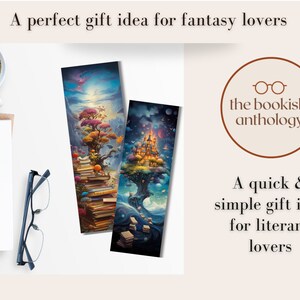 Set of 5 Fantasy World Printable Bookmarks Printable Fantasy Bookmark ...