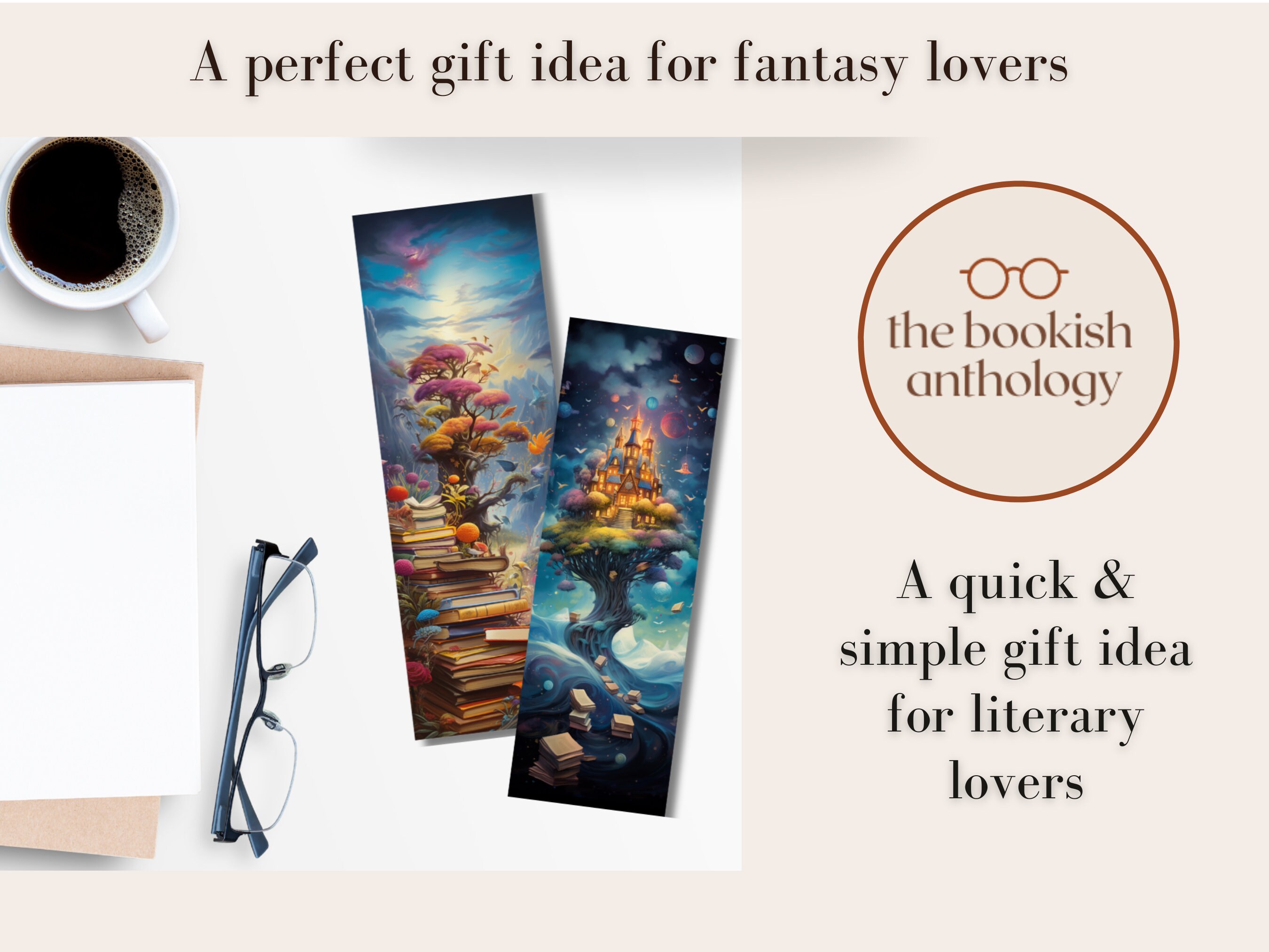 Set of 5 Fantasy World Printable Bookmarks Printable Fantasy Bookmark ...