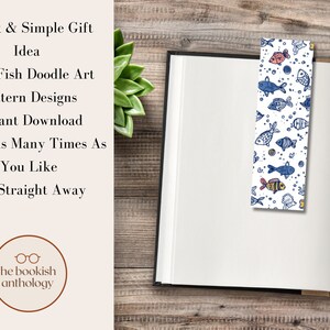 10 Fish Printable Bookmarks | Sea Creature Bookmark | Pattern Bookmark ...