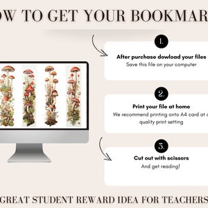 Set of 10 Vintage Mushroom Bookmarks Printable Mushroom Bookmark ...