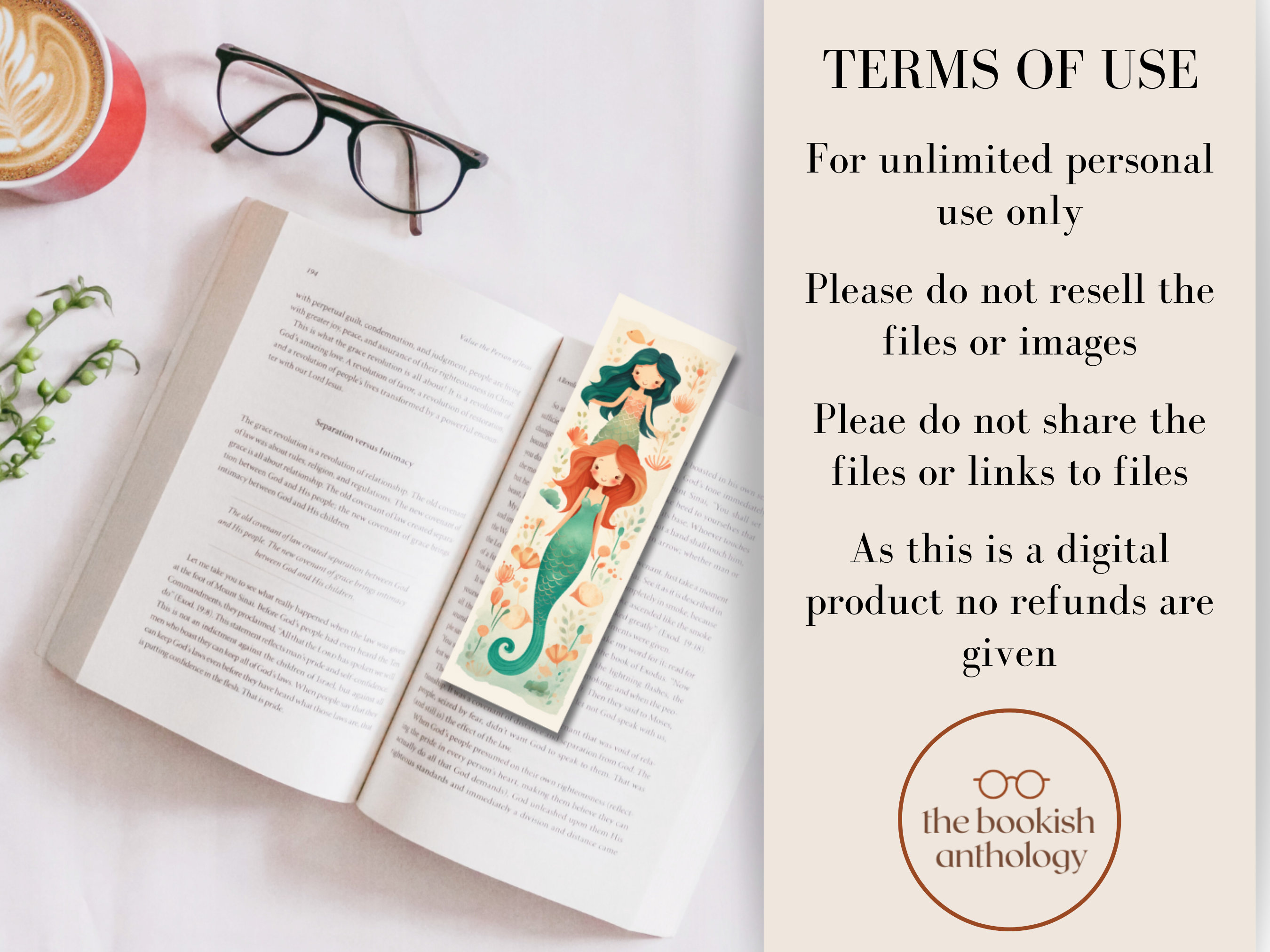 5 Cute Mermaid Printable Bookmarks | Printable Fantasy Bookmark for ...