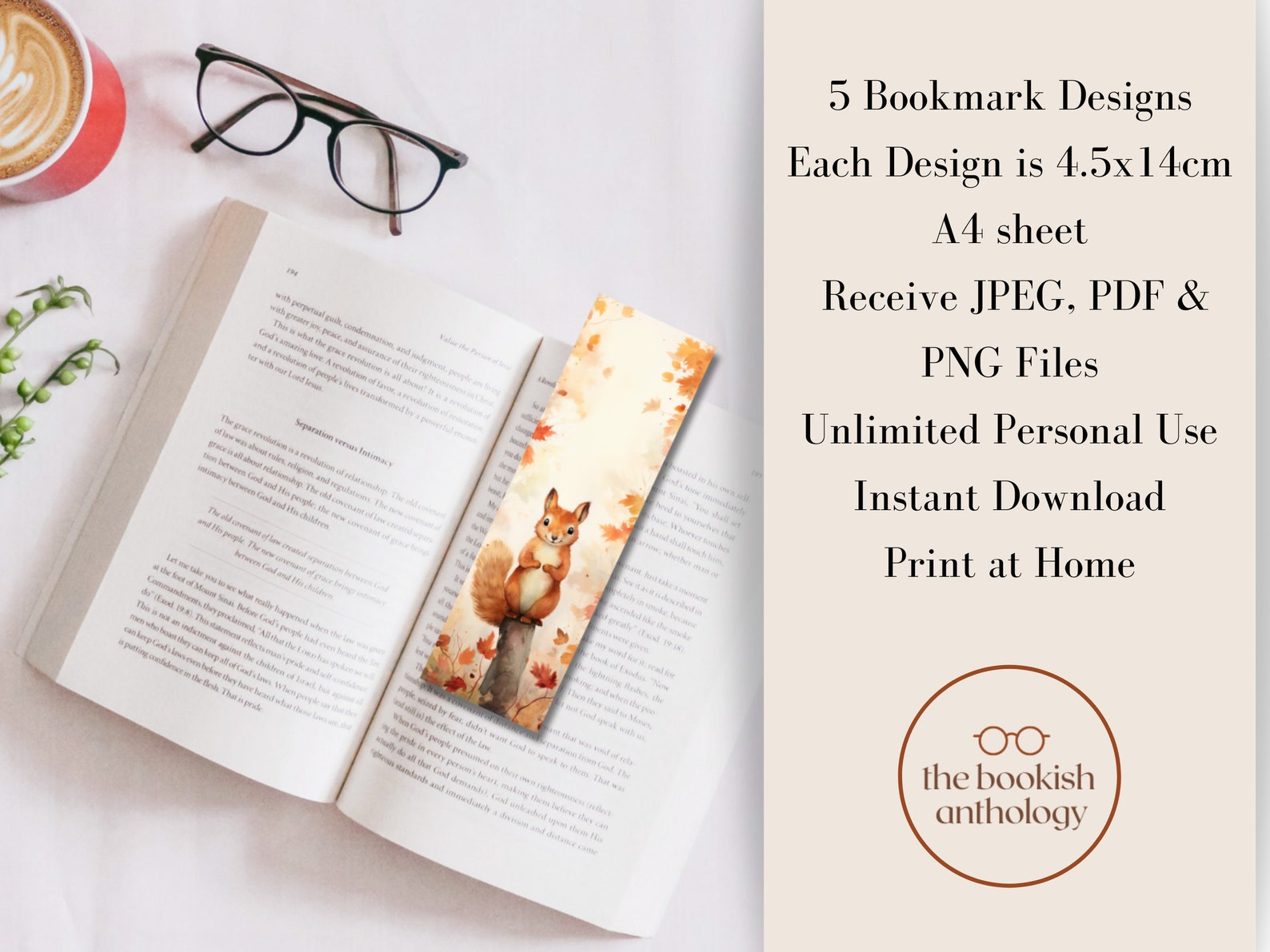 5 Autumn Cute Animal Printable Bookmarks | Cute Bookmarks Printable for ...