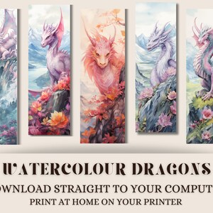 Dragon Printable Bookmark | Dragon Bookmarks for Her | Romance ...