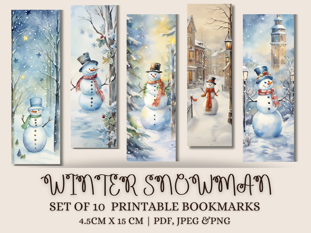 Christmas Printable Bookmarks | Snowman Printable Bookmark for Kids ...