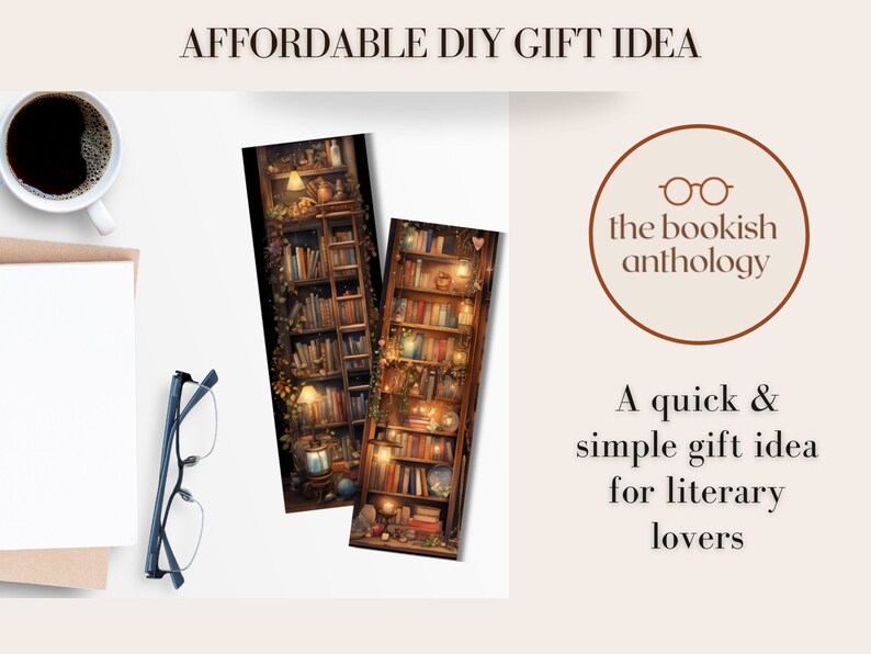 Set of 10 Cozy Bookmarks Printable Bookshelf Bookmark for Bookworm ...