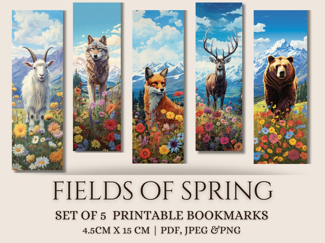 Spring Animal Printable Bookmarks | Cute Animal Bookmark Printable ...