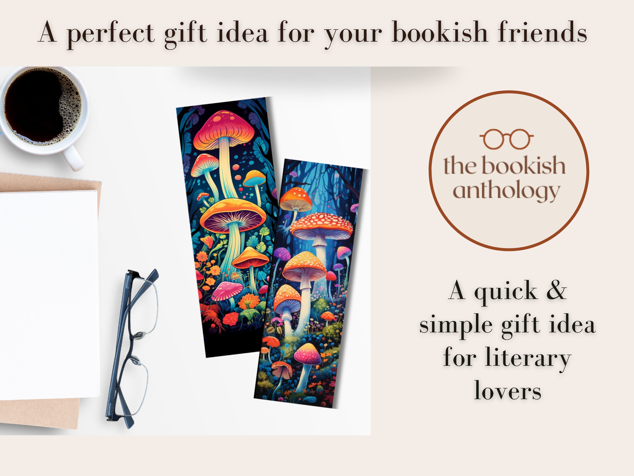 10 Mushroom Bookmarks | Printable Retro Bookmarks | Nature Bookmarks ...