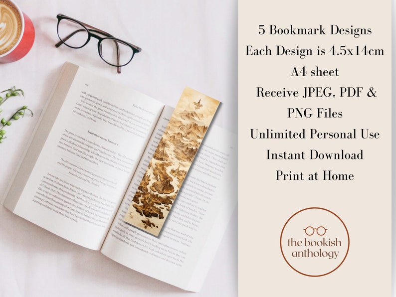 5 Vintage Fantasy Map Printable Bookmarks Vintage Aesthetic Fantasy ...