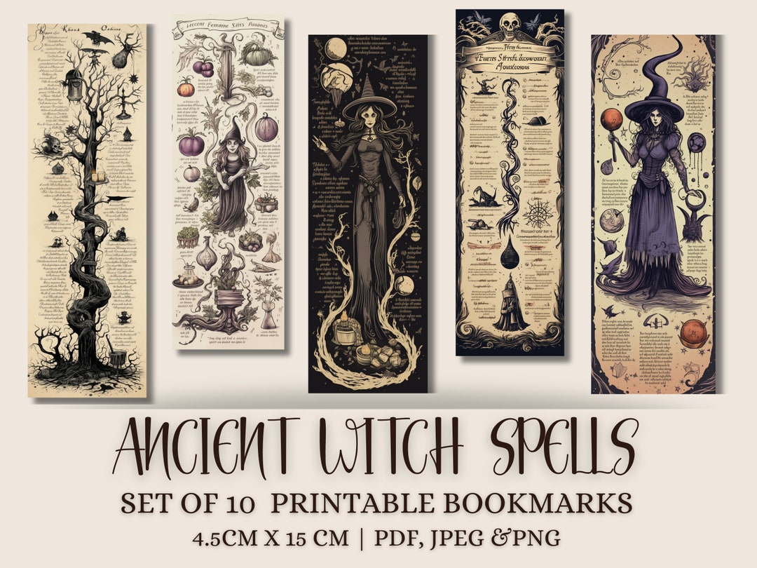Witchy Printable Bookmark | Witch Bookmark | Wicca Gifts | Halloween ...