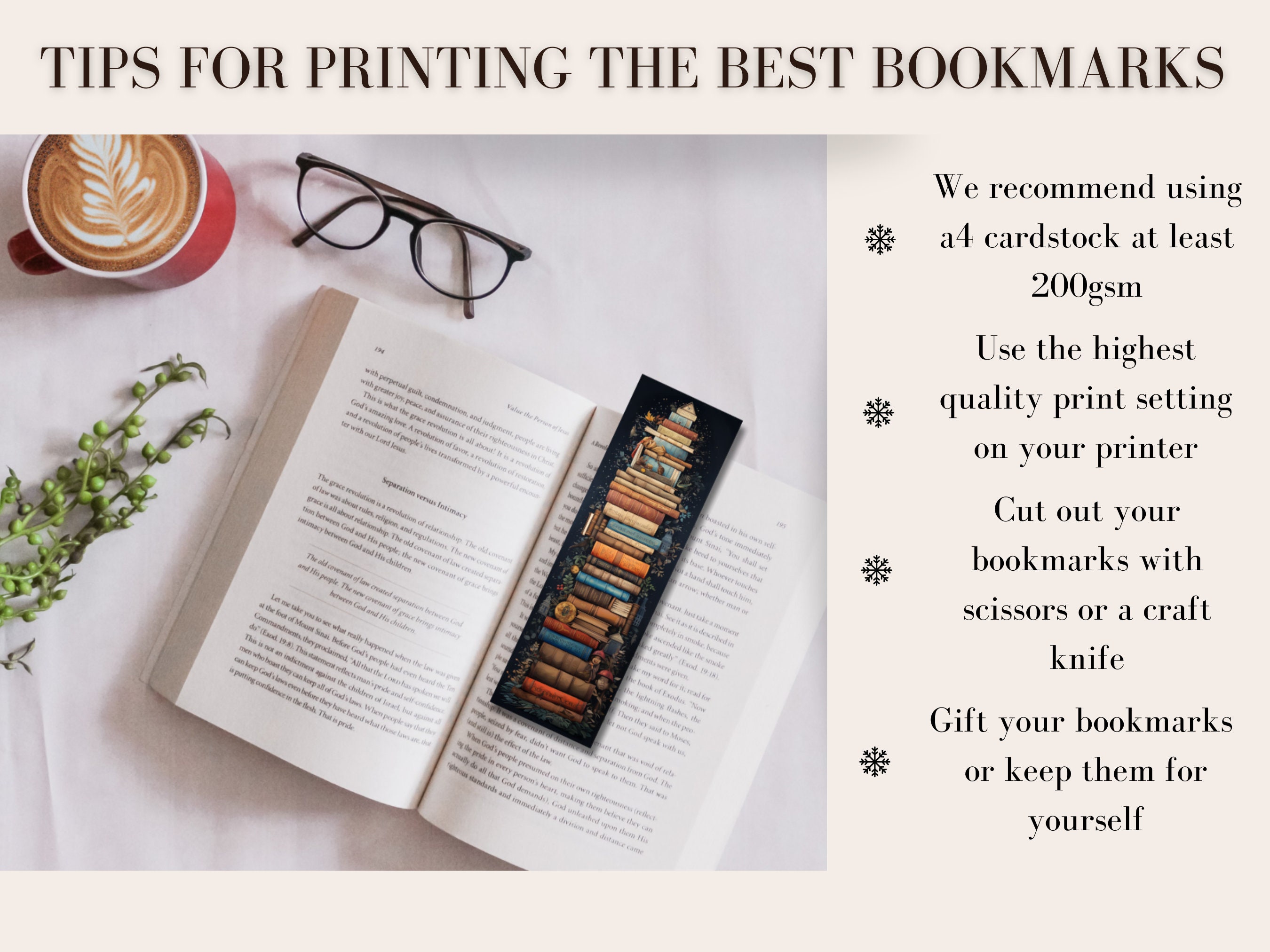 Academia Printable Bookshelf Bookmark Book Stack Bookmark Bookmark for ...
