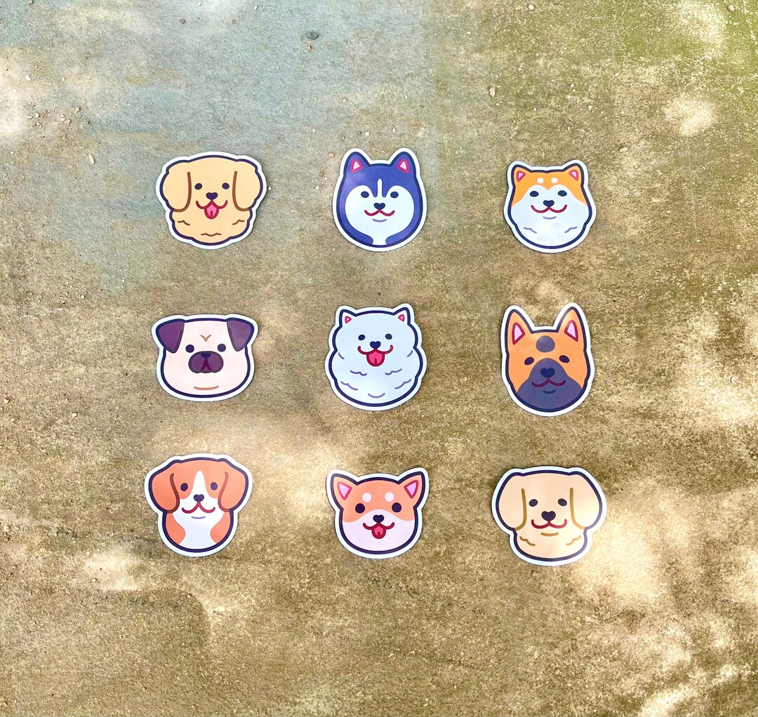 Cute Dog Breed Stickers SERIES 1 Dog Stickers for Water Bottle, Laptop ...