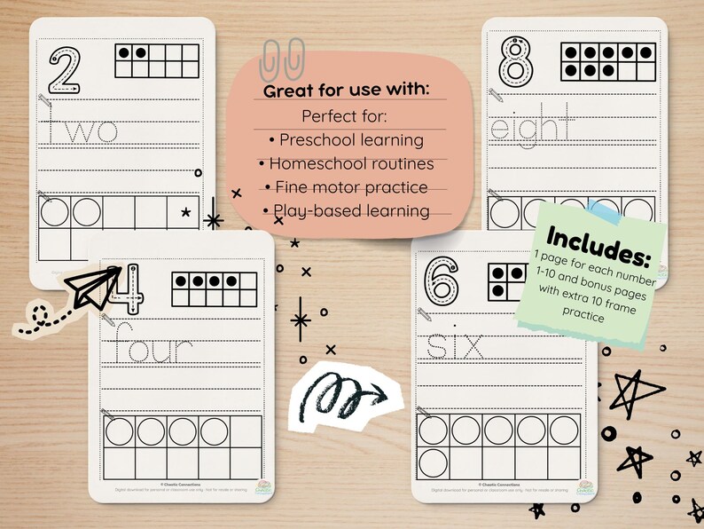Learning Numbers 10 Frame Activity Pack | Toddler Math Worksheets (PDF ...