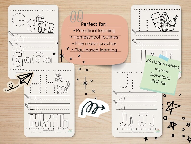Tracing Letters Alphabet Worksheets for Preschool Pre-k Letter ...