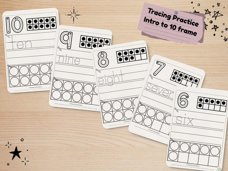 Learning Numbers 10 Frame Activity Pack | Toddler Math Worksheets (PDF ...