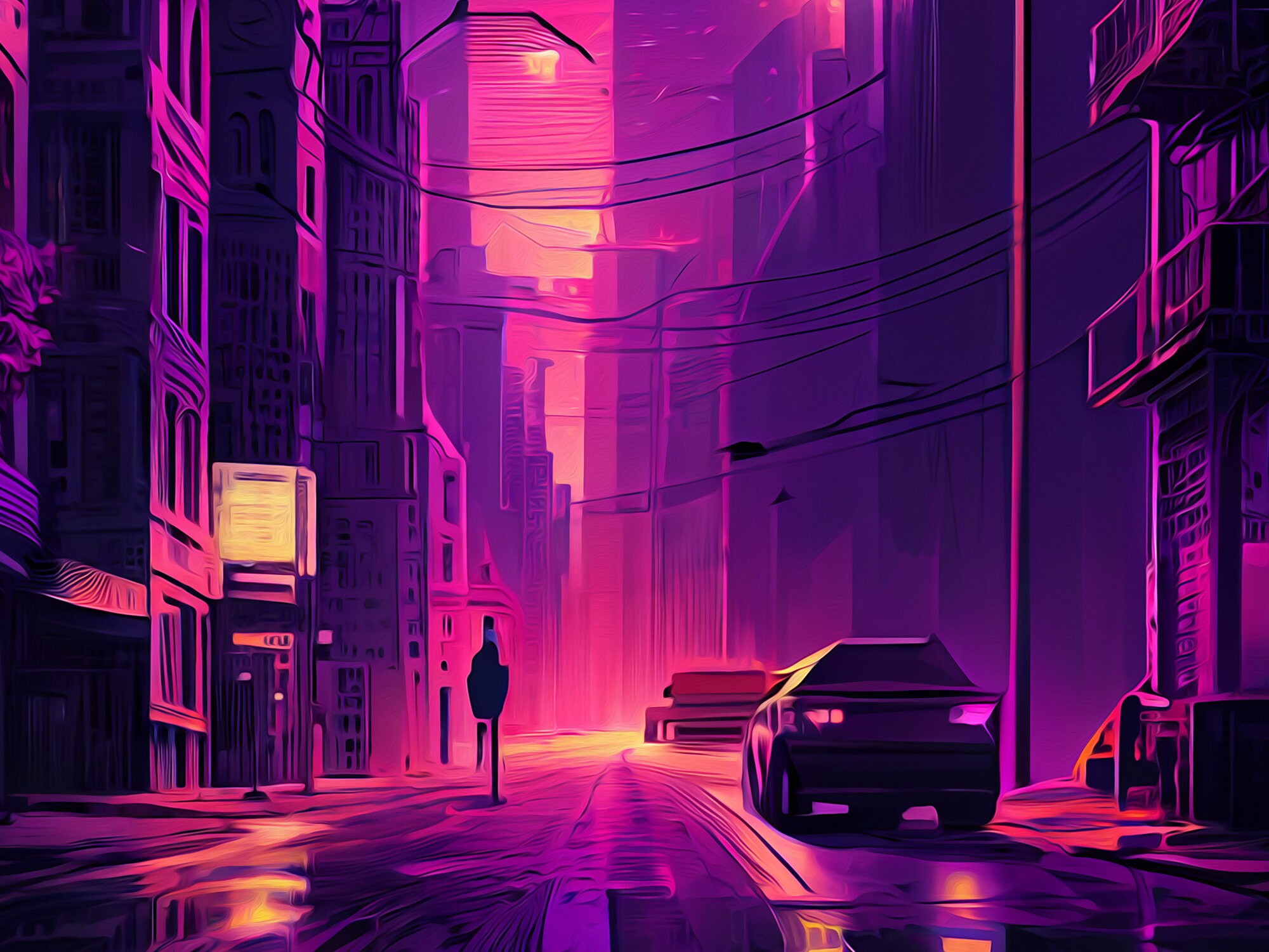 City Street Digital Art Hi-res Printable File Retouched AI Generated ...