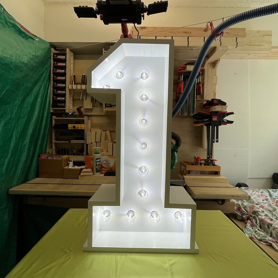 Number One, 1, Marquee Numbers, Light Marquee Letters, Numbers, Wood ...