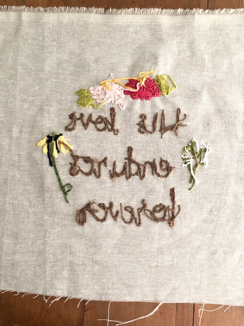 Hand Embroidered “his Love Endures Forever”, Psalms 136, Scripture ...
