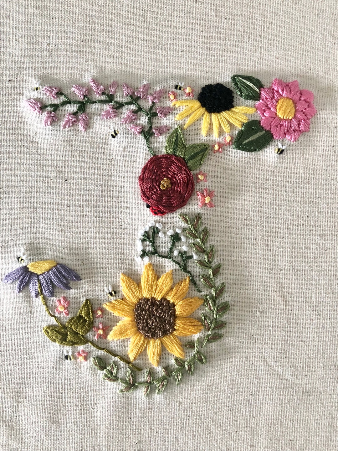 Hand-sewn Wildflower "j” Initial - Etsy