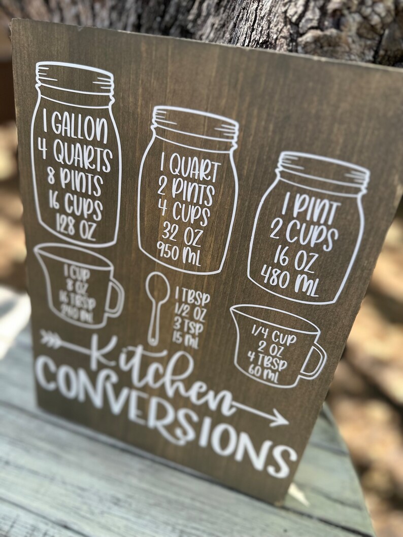 Kitchen Conversion Wall Sign, Kitchen Wall Decor - Etsy