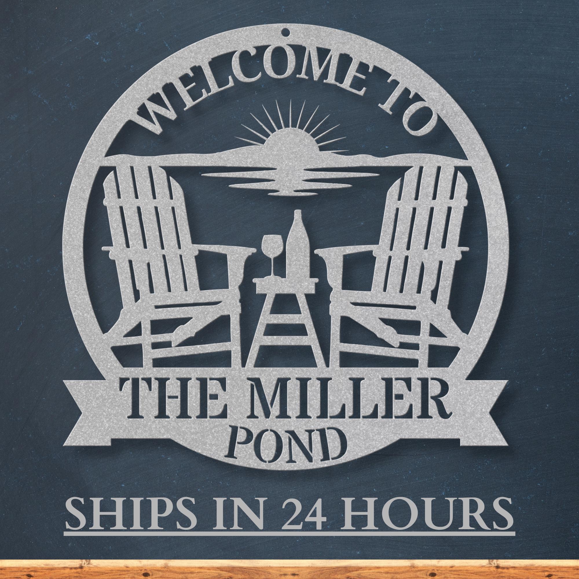 Personalized Metal Pond Sign / Custom Garden Name Plaque / Outdoor ...
