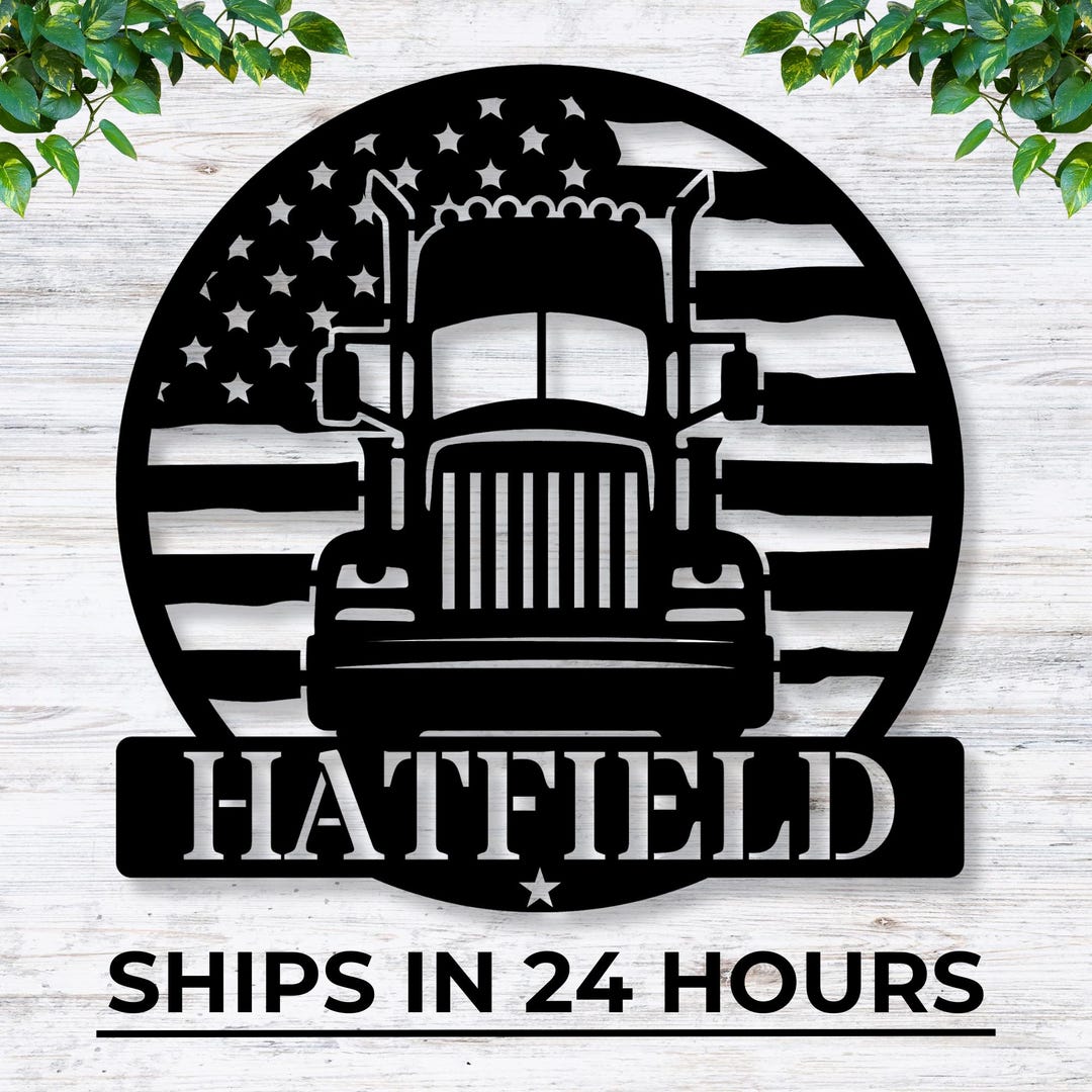 Personalized Metal Trucker Sign | Custom Truck Driver Sign | Trucker ...