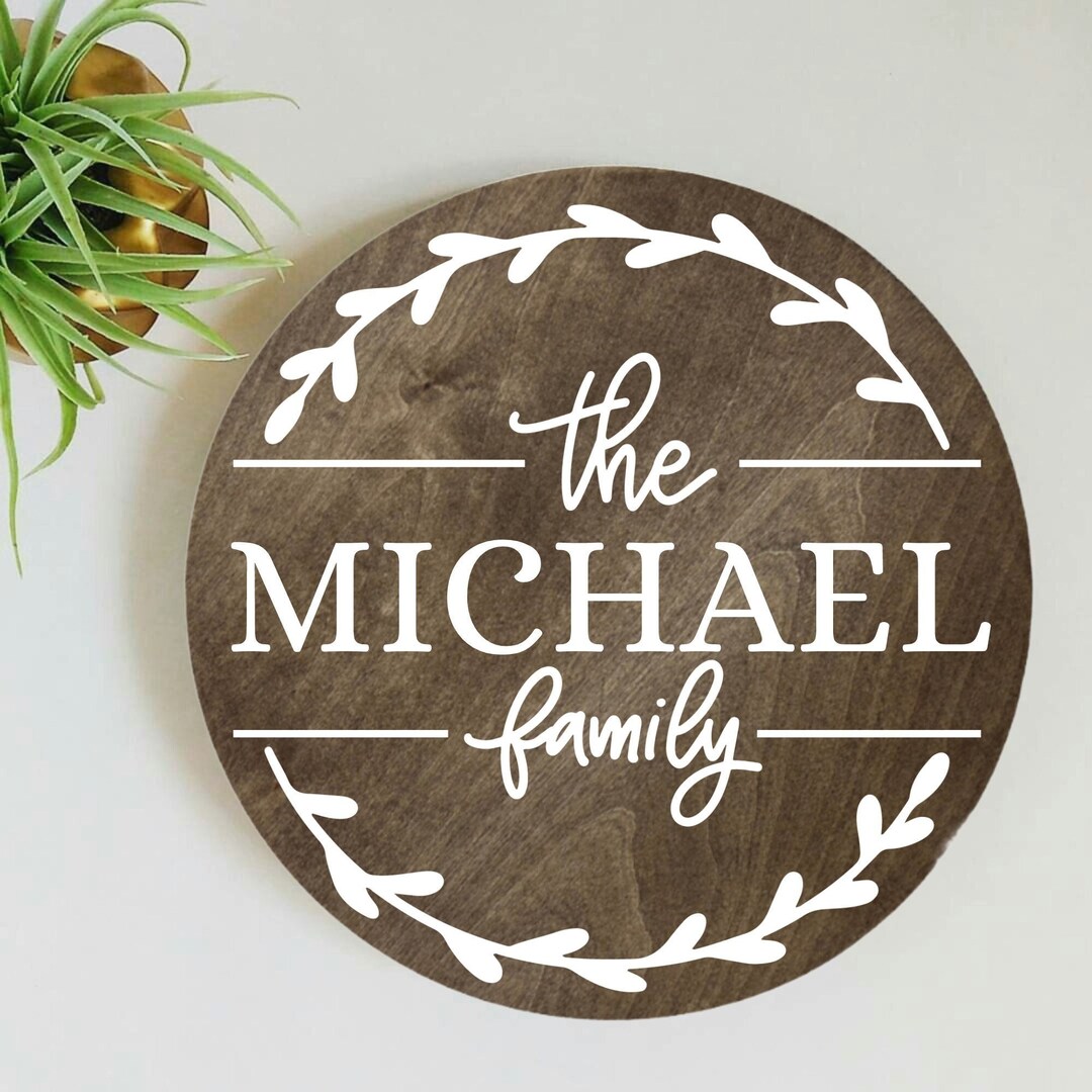 Personalized Round Monogram Wood Sign / Personalized Wedding Gift ...