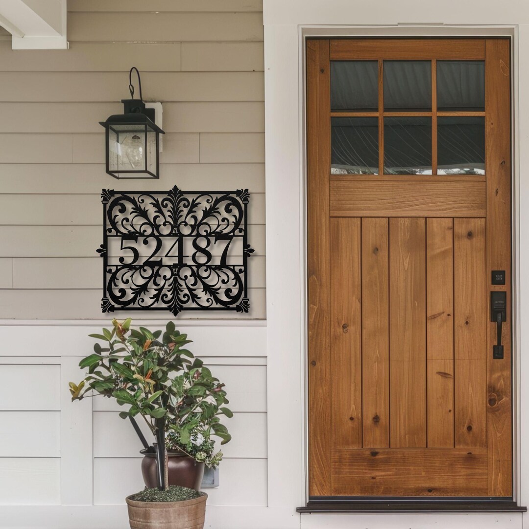 Personalized Metal Scrollwork Address Sign – Customizable House Number ...