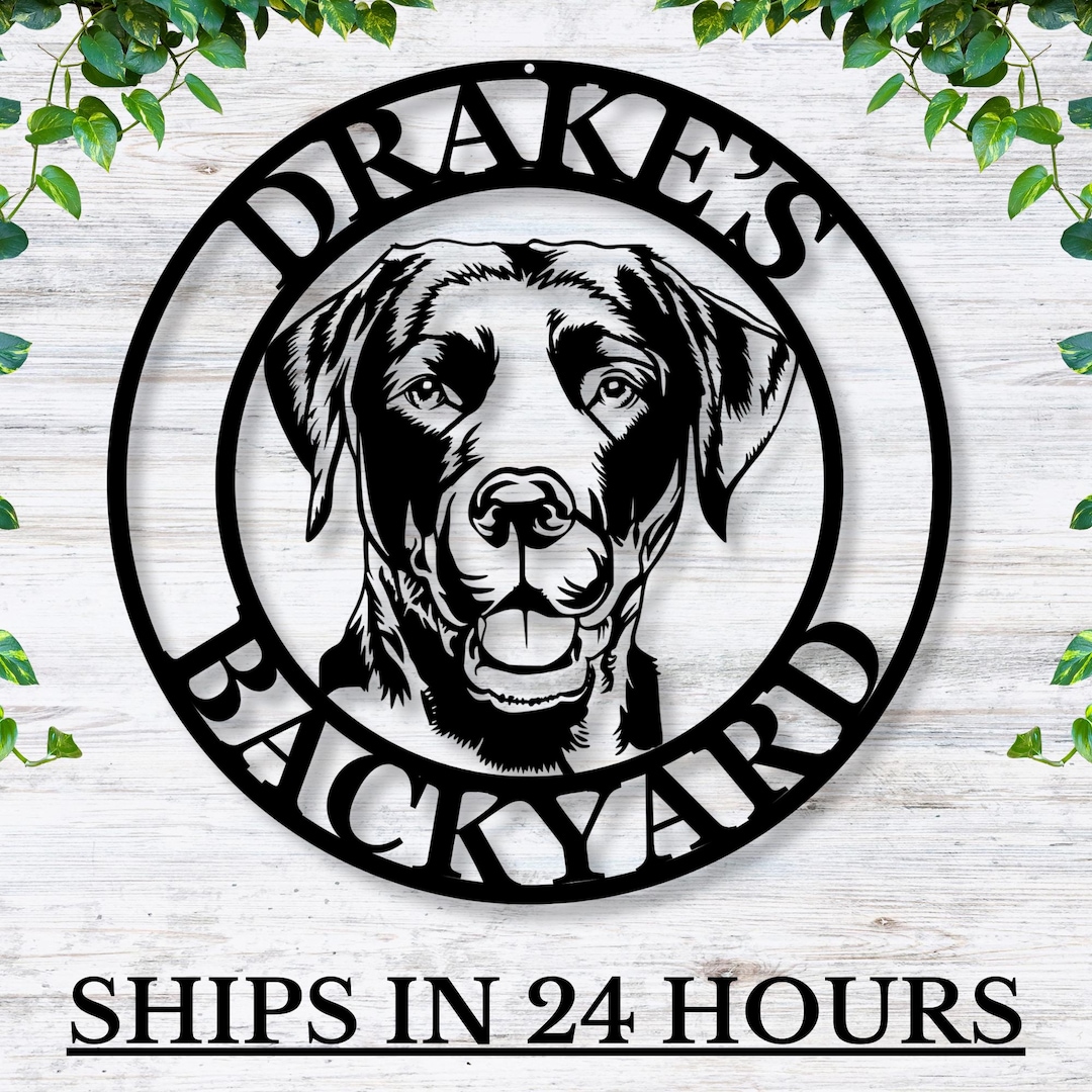 Personalized Metal Labrador Retriever Sign – Custom Dog Lover Wall Art ...