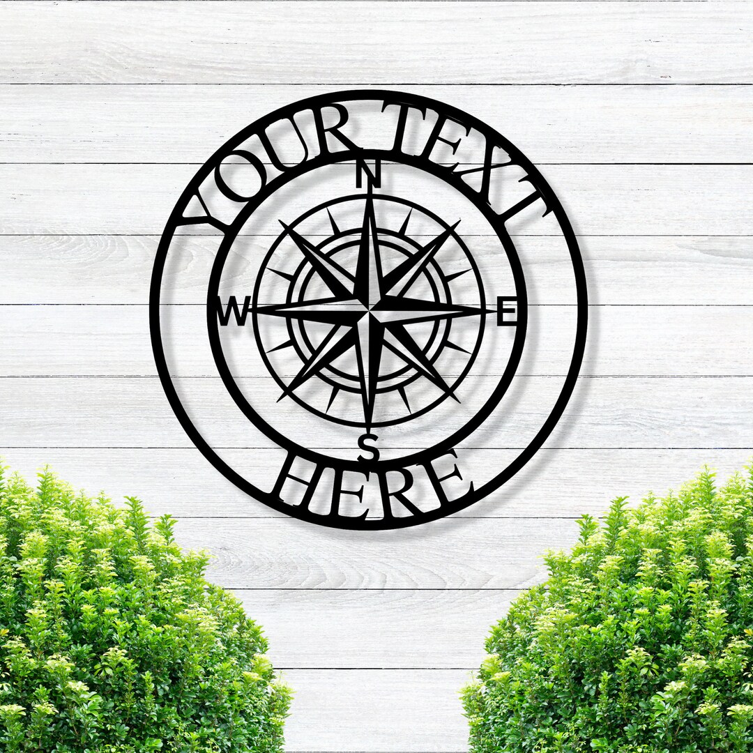 Personalized Metal Compass Sign - Custom Nautical Wall Art | Adventure ...