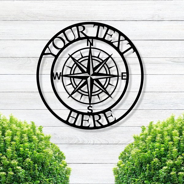 Personalized Compass Metal Sign - Etsy
