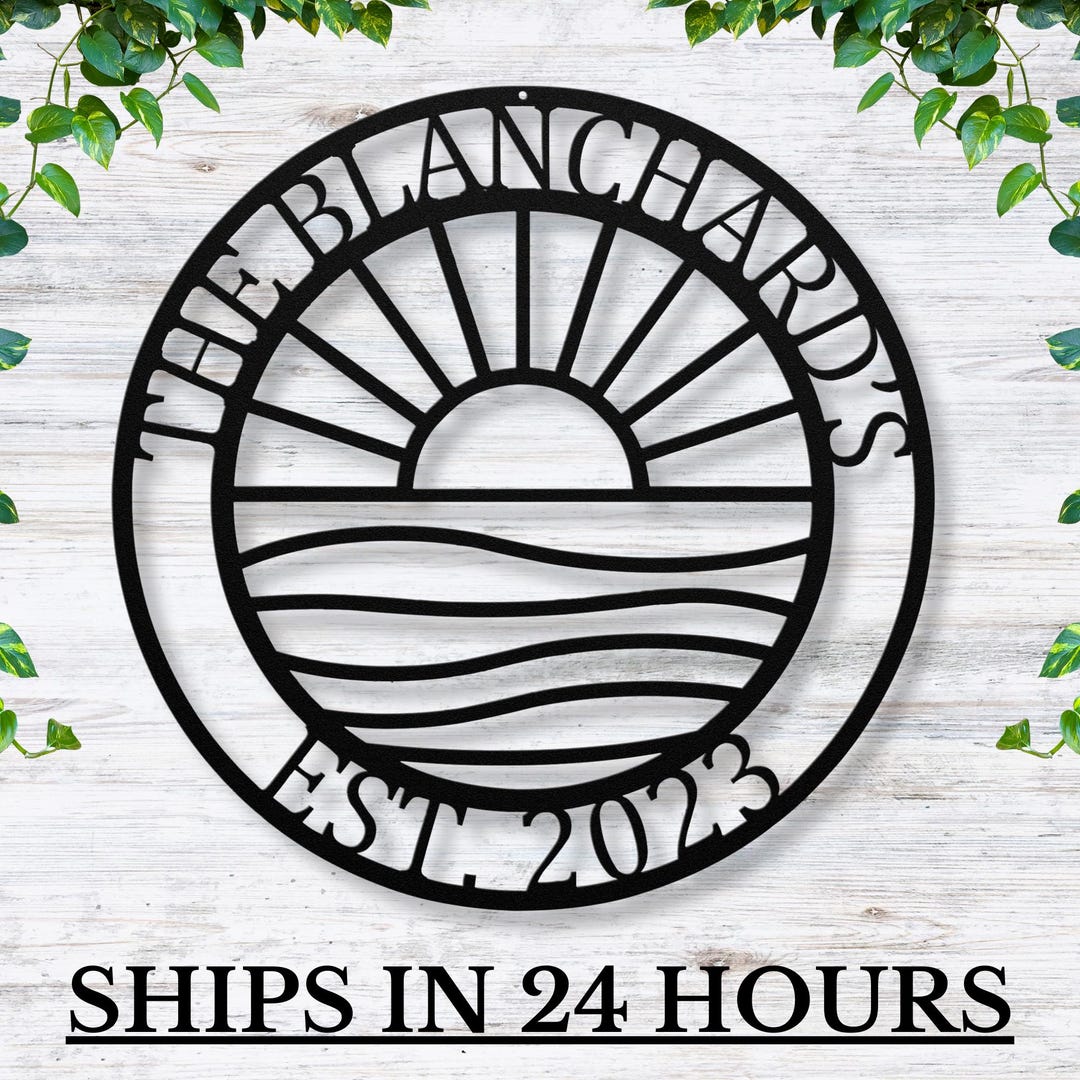 Custom Metal Beach House Sign - Personalized Coastal Wall Art ...