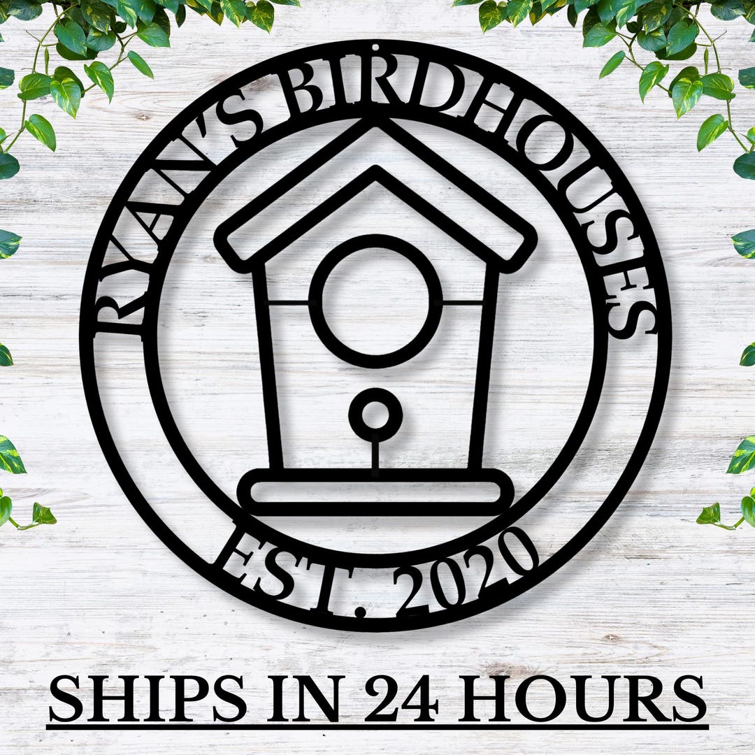 Personalized Metal Birdhouse Sign With Custom Name – Unique Garden ...