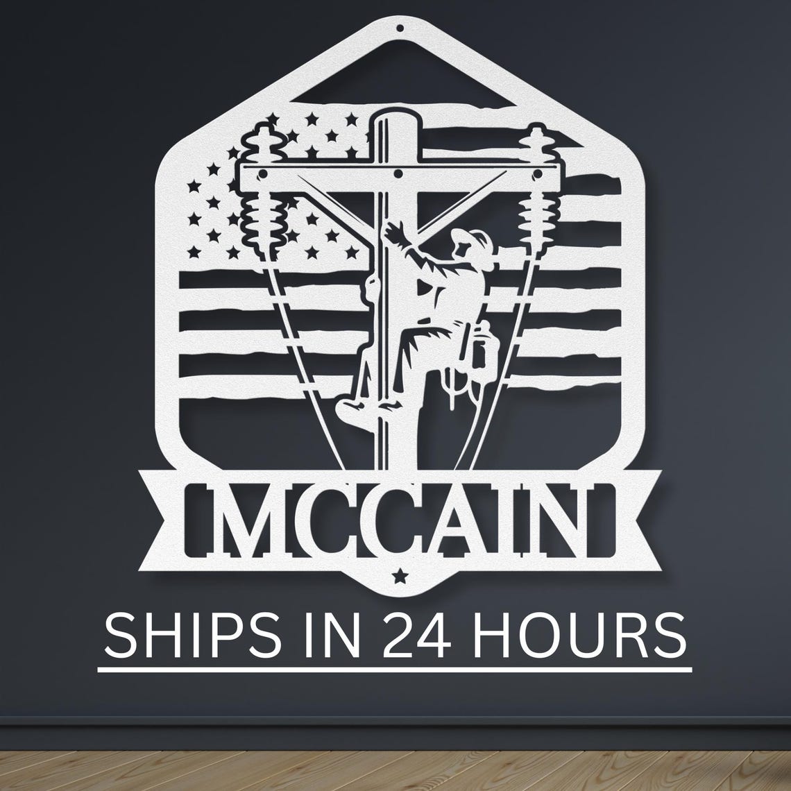 Custom Lineman Metal Wall Sign / Personalized Lineman Metal Wall Art ...