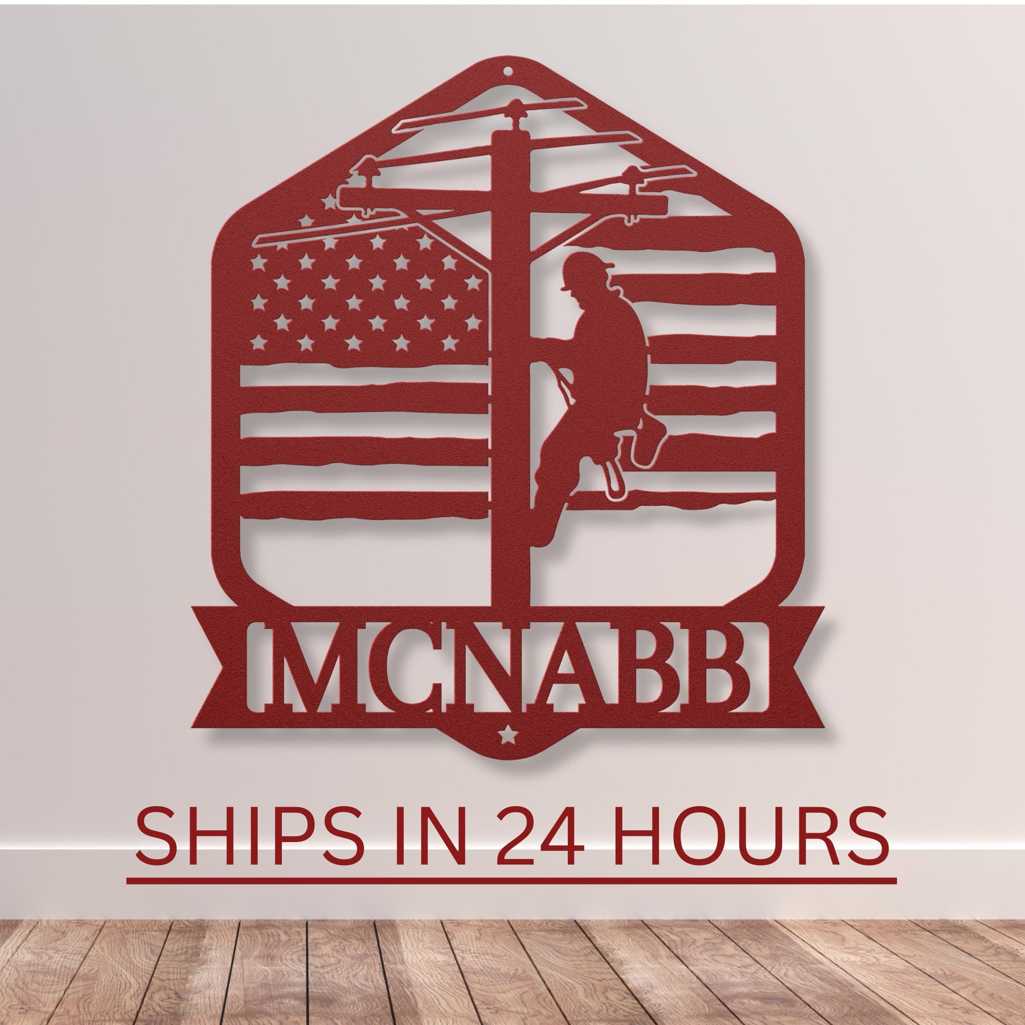 Custom Lineman Metal Wall Sign / Personalized Lineman Metal Wall Art ...