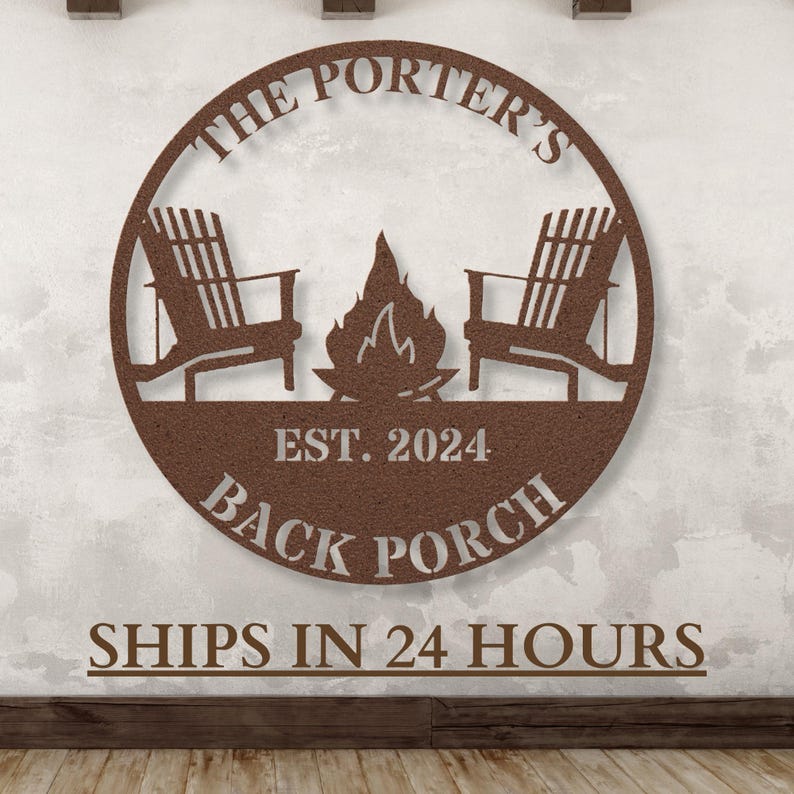 Custom Metal Back Porch Sign - Custom Outdoor Wall Art | Rust-proof ...