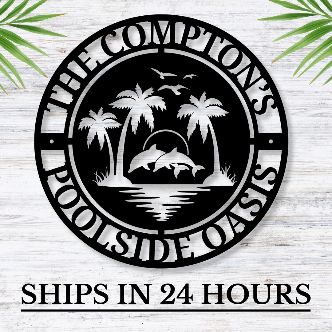 Personalized Metal Backyard Oasis Sign - Custom Outdoor Patio Decor ...