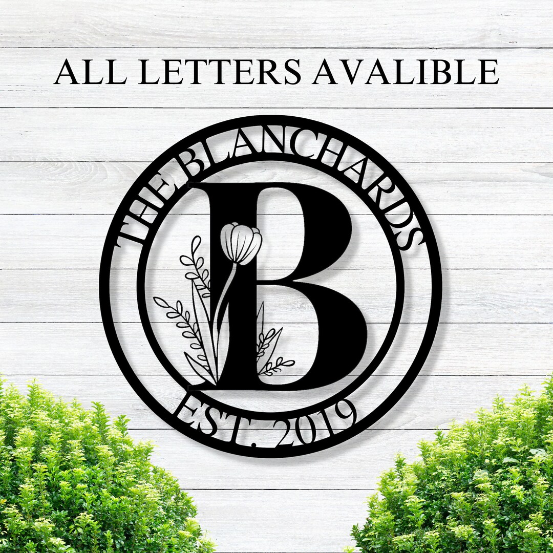 Personalized Family Name Metal Sign / Personalized Letter Sign ...