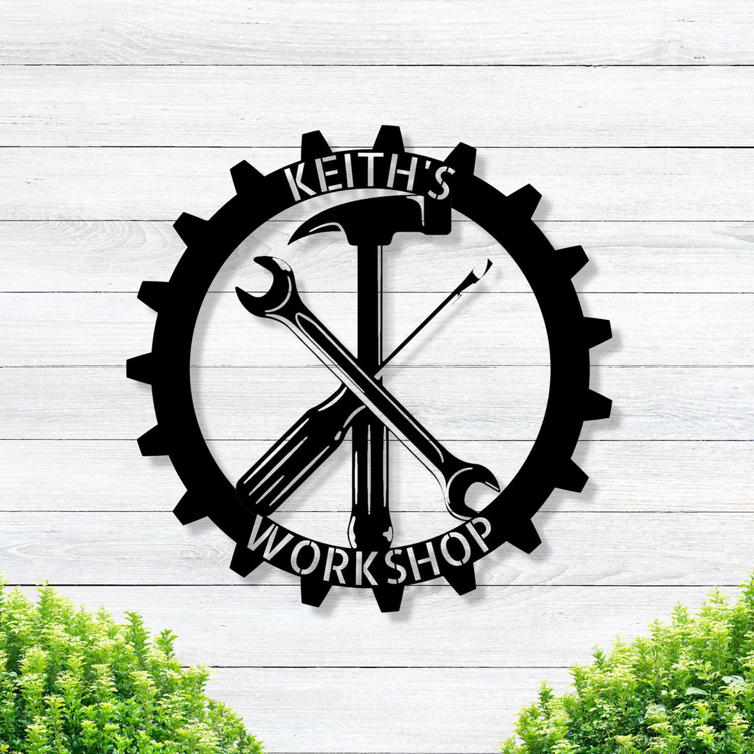Personalized Metal Work Shop Sign / Personalized Fathers Day Sign ...