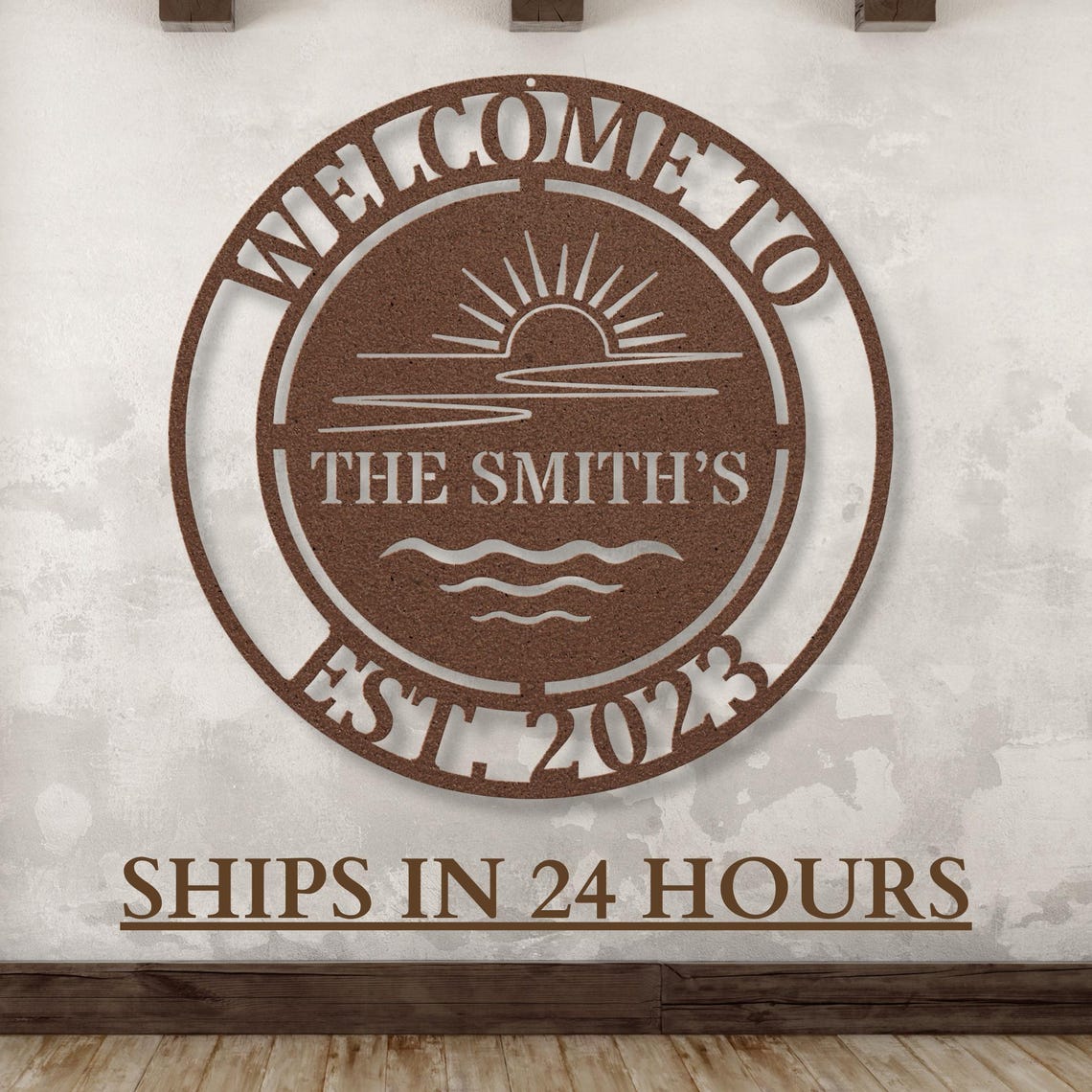 Custom Metal Beach House Sign - Personalized Coastal Wall Art ...
