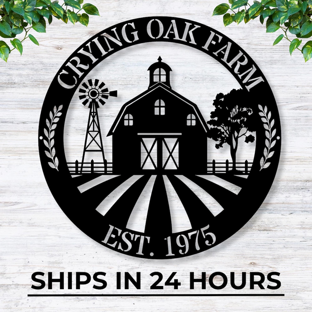 Personalized Metal Farm Sign | Custom Farmhouse Decor | Farm Name Sign ...