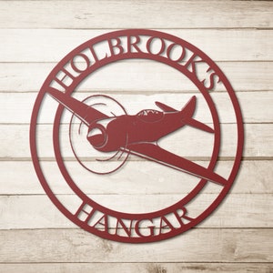 Airplane Hangar Sign / Personalized Pilot Name Sign / Custom Aviation ...