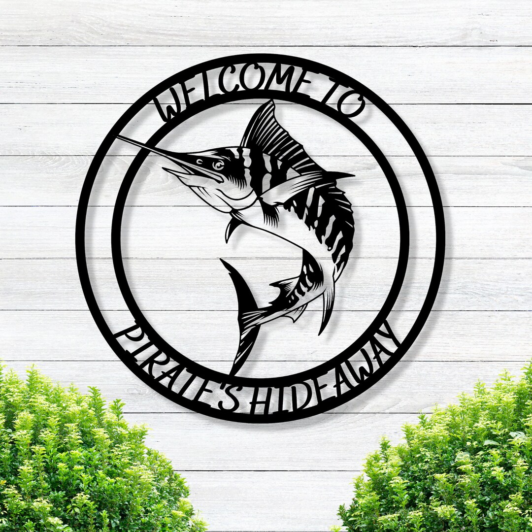 Personalized Beach House Sign / Beach Sign / Beach House Decor / Marlin ...