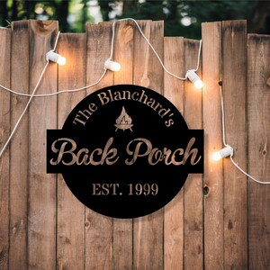 Back Porch Metal Sign / Patio Sign / Metal Outdoor Sign / Metal Art ...