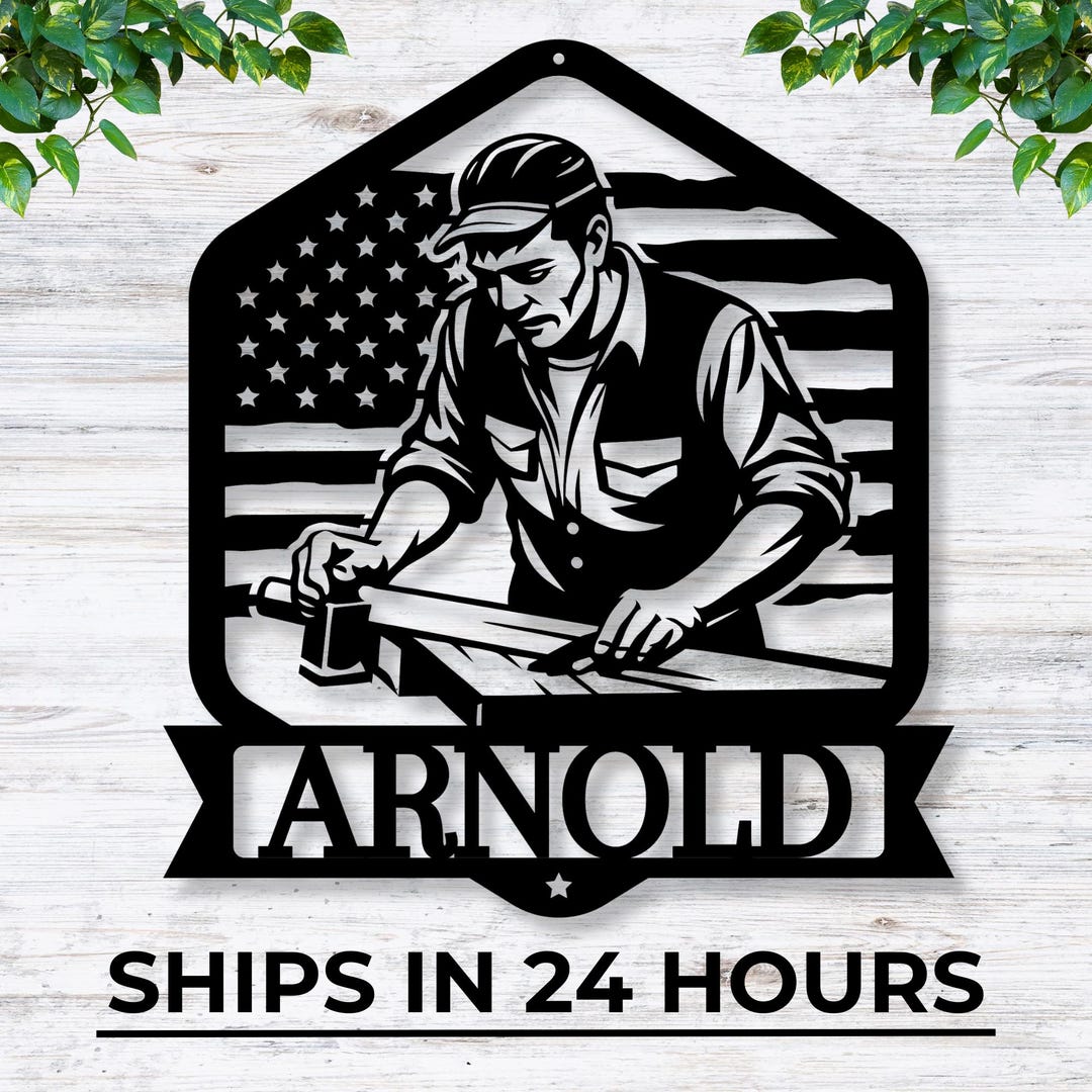 Custom Carpenter Metal Wall Sign / Personalized Woodworking Sign ...