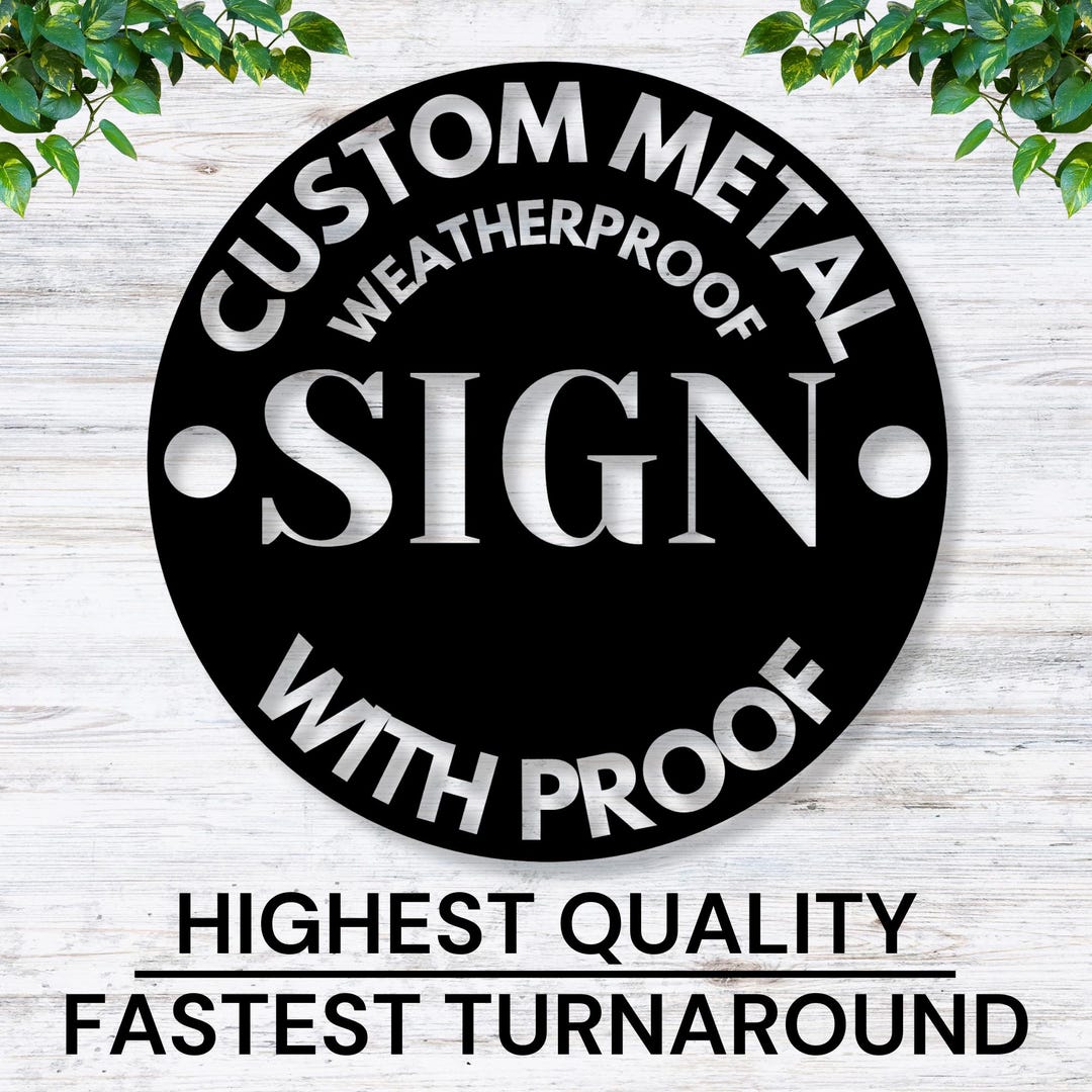 Custom Logo Sign, Business Logo, Logo Design, Outdoor Sign, Round Metal ...