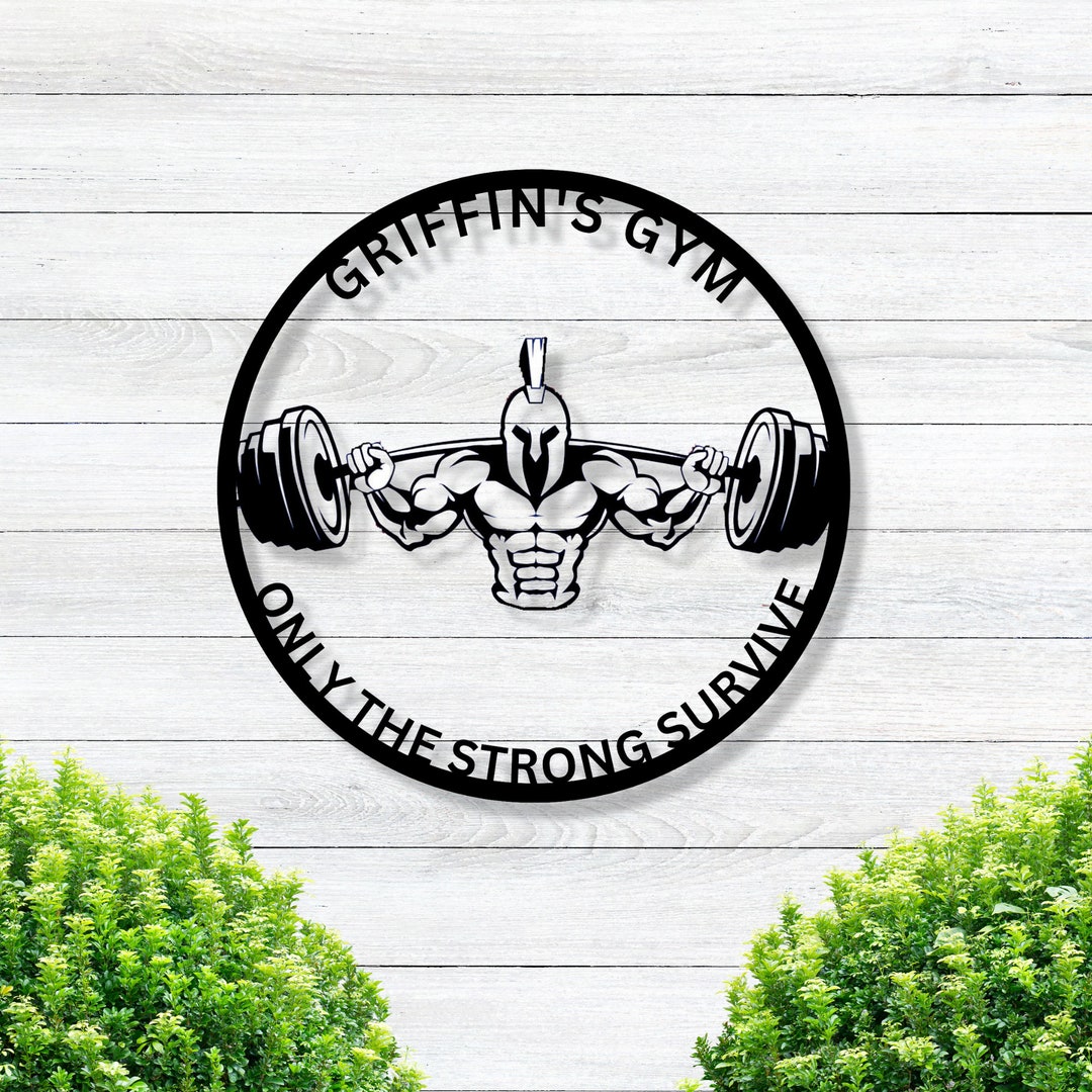 Spartan Gym Sign, Personalized Home Gym Signs for Workout Room ...