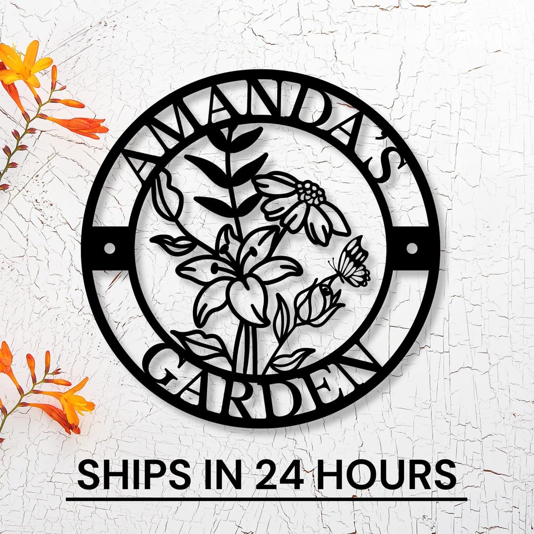 Custom Metal Flower Garden Sign / Metal Flower Sign for Garden / Flower ...