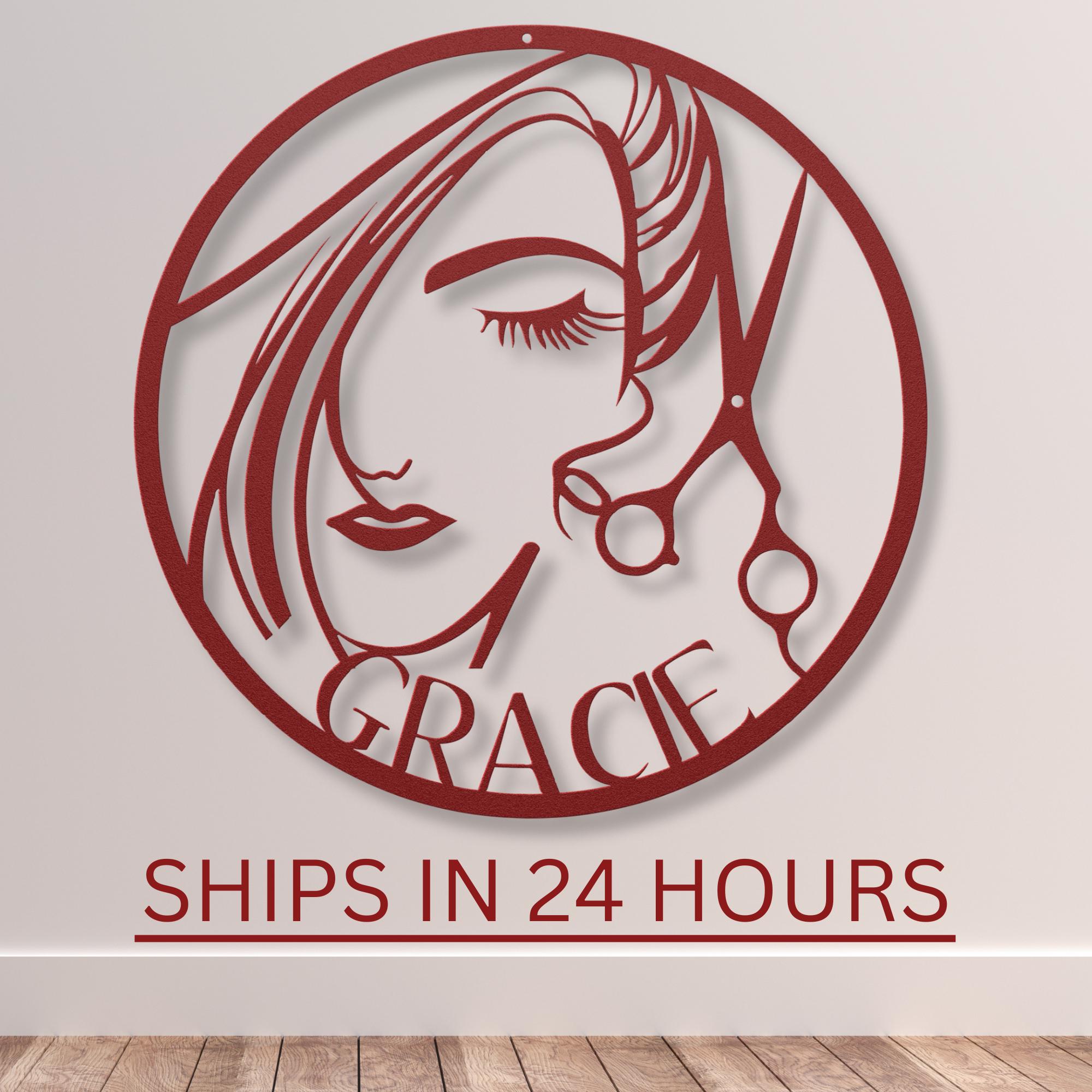 Personalized Hair Salon Metal Sign / Hairstylist Gift / Custom Salon ...
