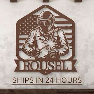 Custom Metal Welder Sign – Personalized Welding Shop Sign / Custom Name ...