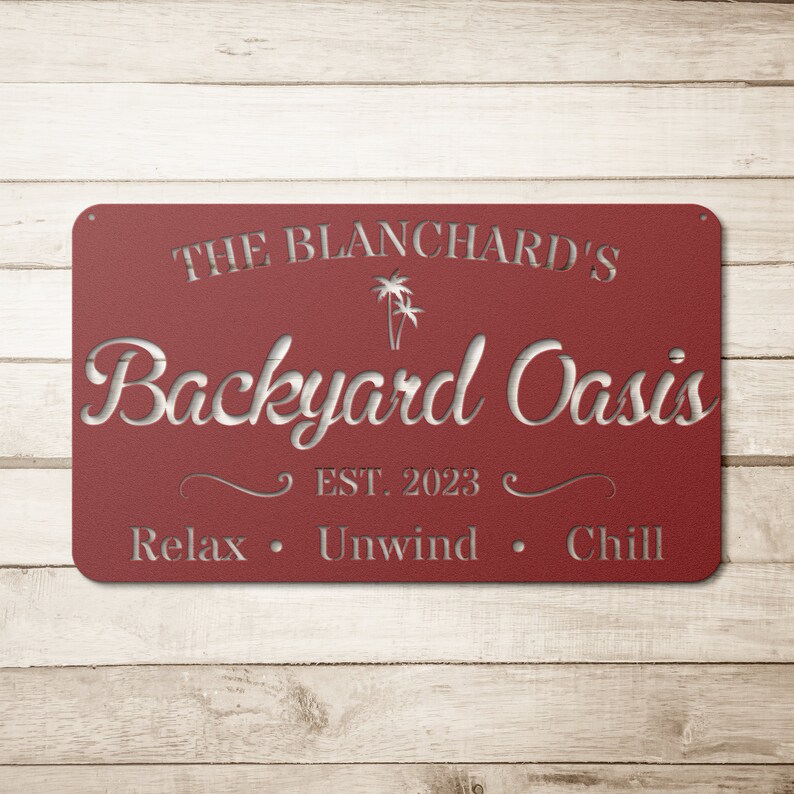 Personalized Backyard Pool Metal Sign / Outdoor Wall Decor / - Etsy